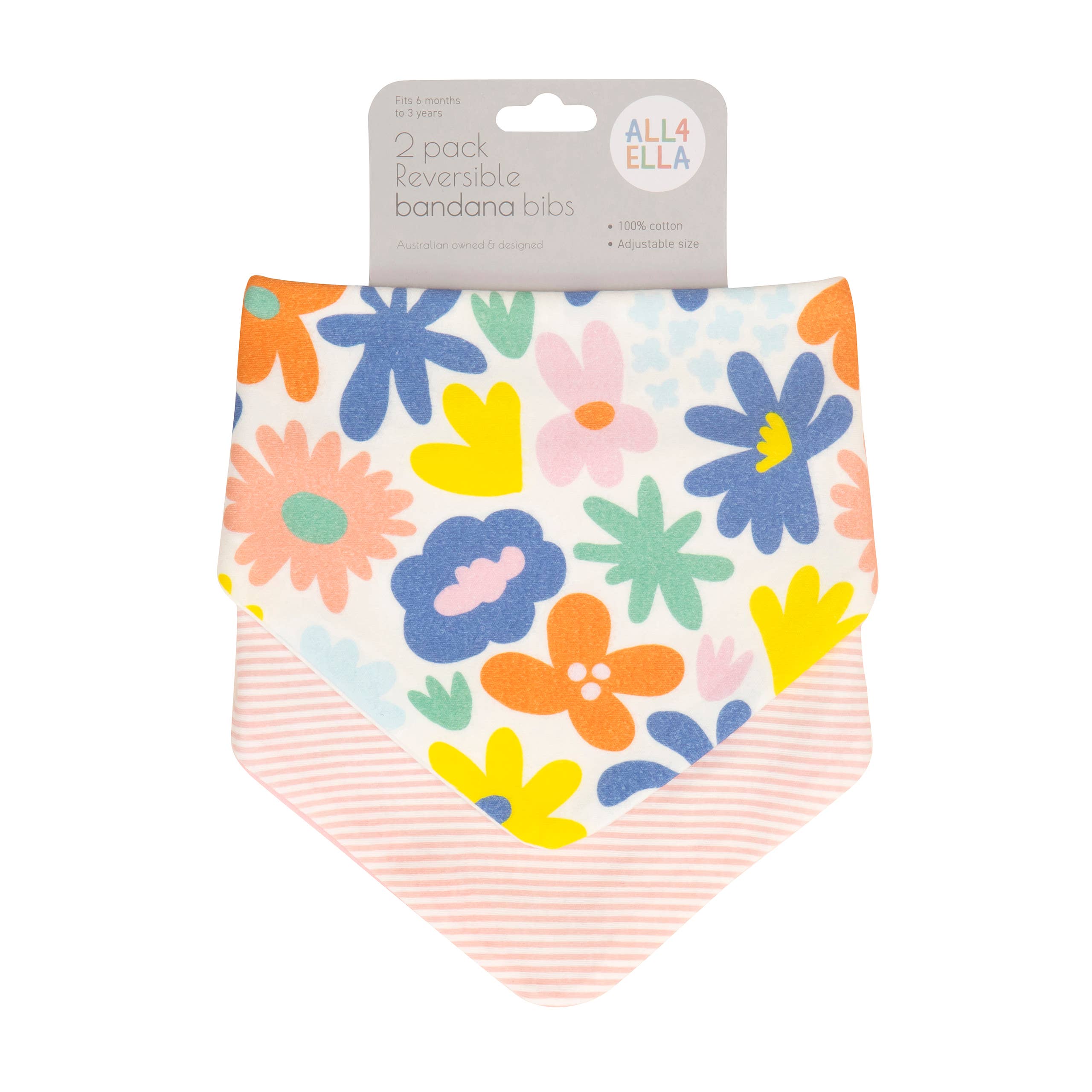 Bandana Bibs 2pk - Bright Floral – Noosa BedBodyBaby
